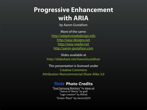 Ppt Progressive Enhancement With Aria Webvisions 2011 Powerpoint
