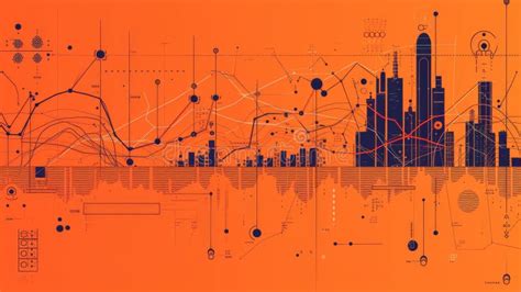 Abstract Futuristic City Skyline With Data Visualization Stock Image