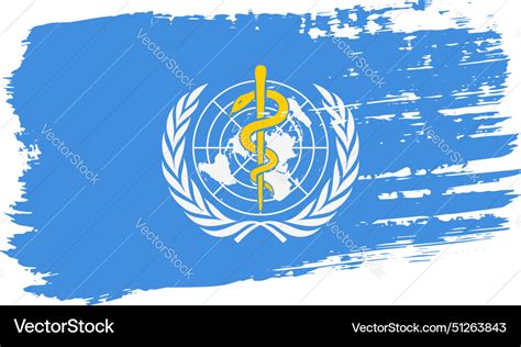 World Health Organization Flag Wide Brush Stroke Vector Image