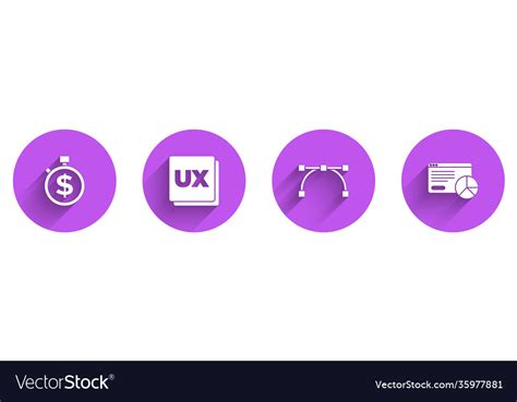 Set Time Is Money Ui Or Ux Design Bezier Curve Vector Image