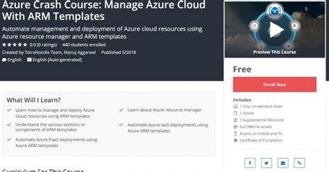 [100 free] azure crash course manage azure cloud with arm templates