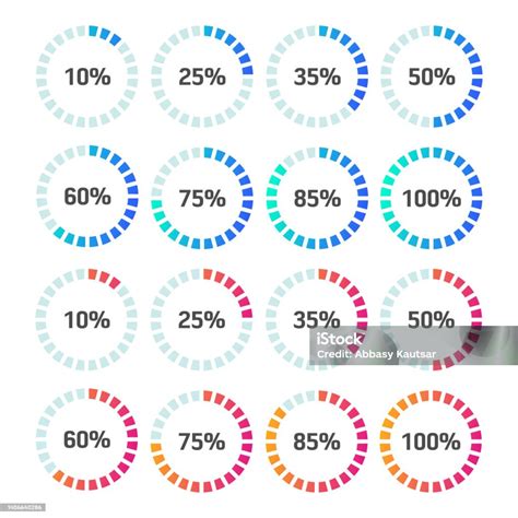 Vetores De Barra De Progresso Do Círculo E Mais Imagens De Barra De