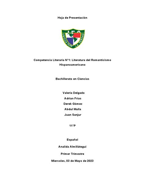Hoja De Presentación Pdf