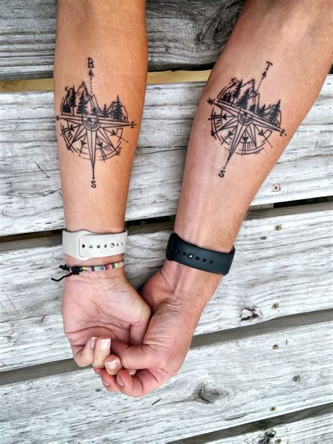 Couples Compass Tattoo Matching Tattoos Tattoos For Lovers Sleeve
