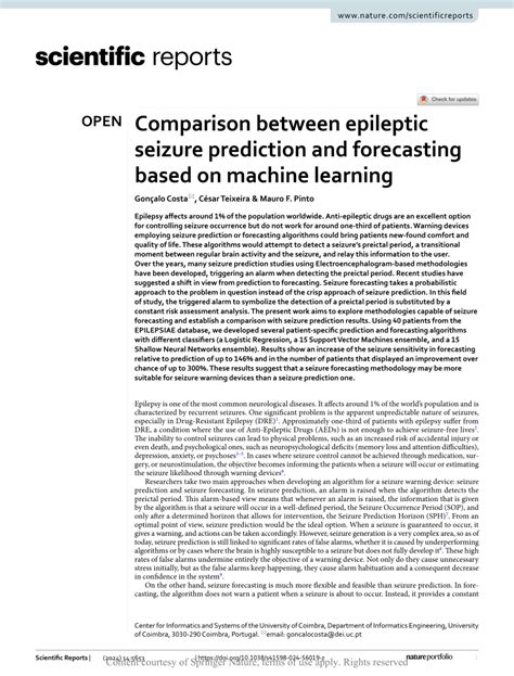 Pdf Comparison Between Epileptic Seizure Prediction And Forecasting