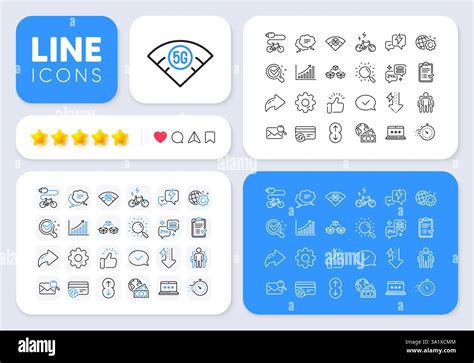 Timer Graph Chart And Laptop Password Line Icons For Web App Message