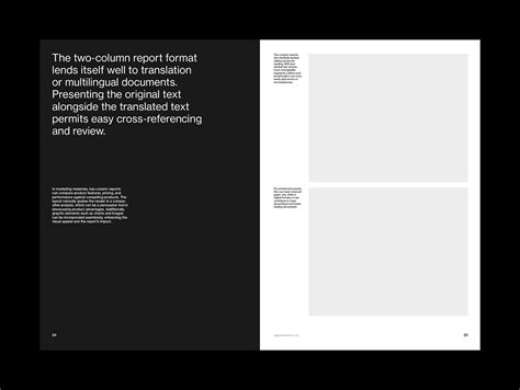 A4 Two Column Report Grid System For Indesign Behance