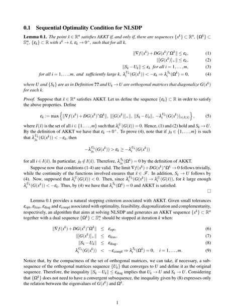 Pdf Optimality Conditions And Global Convergence For Nonlinear