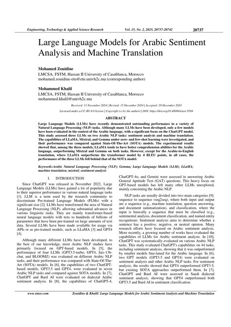 Pdf Large Language Models For Arabic Sentiment Analysis And Machine