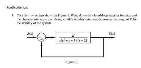 Solved 1 Consider The System Shown In Figure 1 Write Down