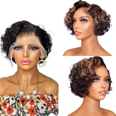 Rehebbe 13x4x1 T Part Lace Frontal Wig Pixie Cut Lace