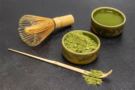Premium Photo Bowl Of Matcha Powder And Bowl Of Matcha Tea Bamboo