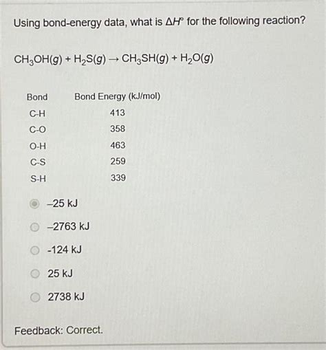 Solved Using bond-energy data, what is AH for the following | Chegg.com