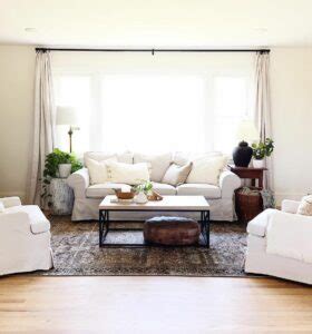 White Cottage Style Living Room Window Treatment Ideas Soul Lane
