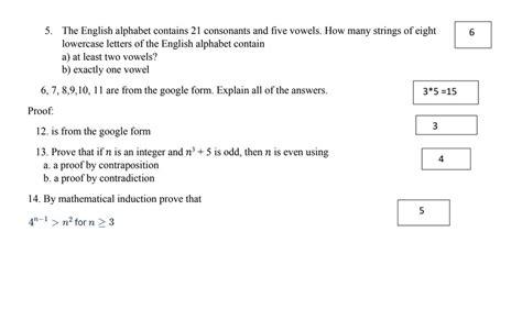 solved 6 5 the english alphabet contains 21 consonants and