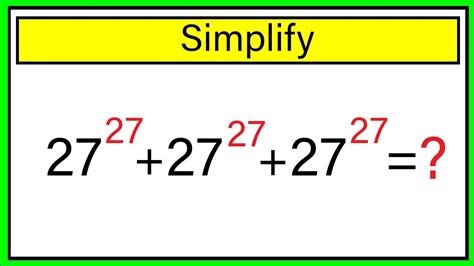 nice simplification without calculator youtube