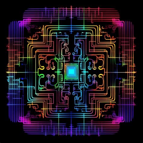 Premium Photo A Colorful Abstract Background With A Computer Circuit Board Generative Ai