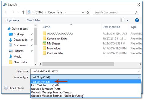 How To Export Gal Global Address List To Csv File In Outlook