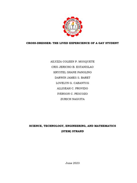 Group 4 Practical Research Final Pdf Cross Dressing Gender