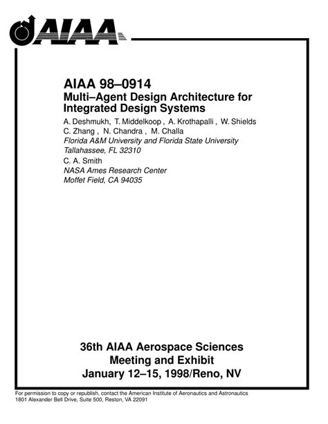 pdf multi agent design architecture for integrated design systems