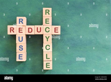 Reduce Reuse Recycle Problem Solving Solution And Strategy Concept Crossword Flat Lay