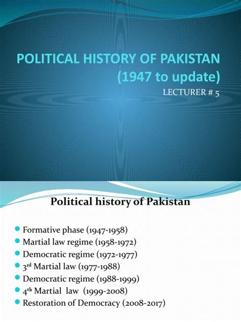 Lecture 5 Political History Of Pakistan Pdf Pakistan Government Of Pakistan