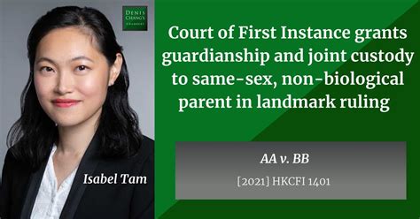 Isabel Tam Acted In The Landmark Case Of 𝑨𝑨 𝒗 𝑩𝑩 [2021] Hkcfi 1401