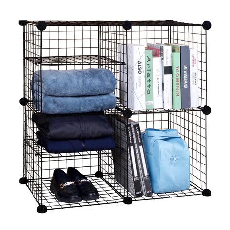 PACHIRA Wire Cube Storage Organizer With Cable Ties Cube Metal Grids Black For Sale Mesa