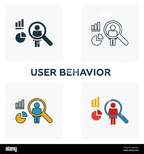 User Behavior Icon Set Four Elements In Diferent Styles From Big Data Icons Collection
