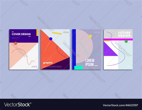 Chaotic Geometry Cover Brochure Templates Vector Image