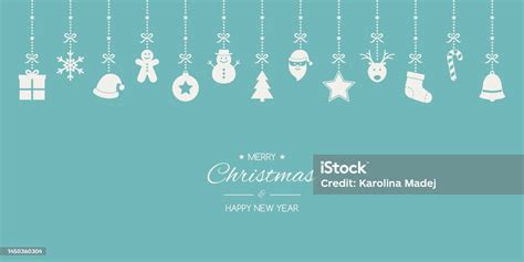 장식품과 텍스트가 걸려 있는 미니멀한 크리스마스 인사말 카드 크리스마스 장식입니다 벡터 갈란드 장식품에 대한 스톡 벡터 아트 및 기타 이미지 갈란드 장식품 계절 고리