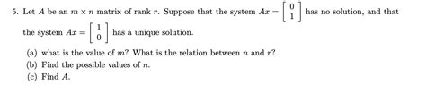 Solved Let A Be An Mn Matrix Of Rank R Suppose That The Chegg