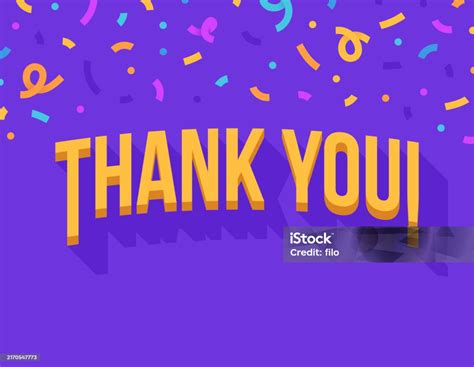 Thank You Part Celebration Event Confetti Background Stock Illustration