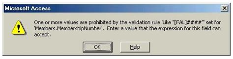 Error MS Access One Or More Values Are Prohibited By Validation Rules Techyv Com