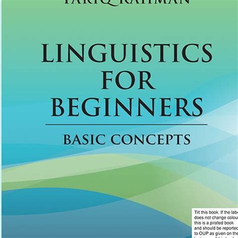 Buy Linguistics For Beginners Basic Concepts By Tariq Rahman Online
