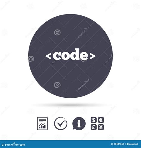 Code Sign Icon Programming Language Symbol Stock Vector Illustration