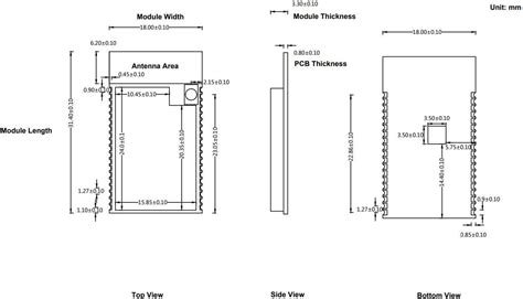ESP WIFI BLE Module PCB Antenna Buy In Australia DFR DFRobot Core Electronics