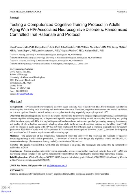 Pdf Testing A Computerized Cognitive Training Protocol In Adults
