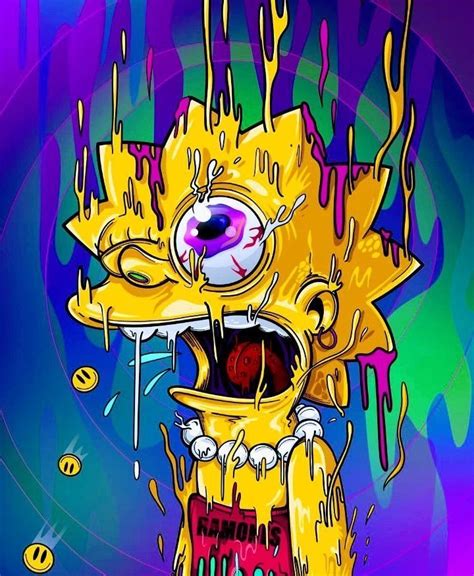 Trippy Simpsons Art Репери Гомер симпсон Хиппи искусство