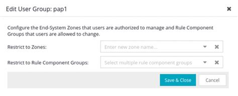 Edit User Group Window