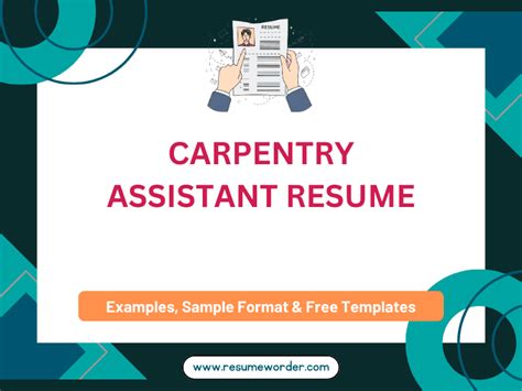 Carpentry Assistant Resume Sample Templates Examples Tips Resumeworder
