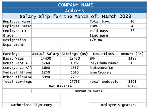 Salary Slip Format In Excel Word Pdf Pay Slip In Excel My Xxx Hot Girl