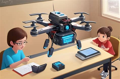 Premium Photo Illustrate A Robotics Lab With Students Programming Drones For Specific Tasks