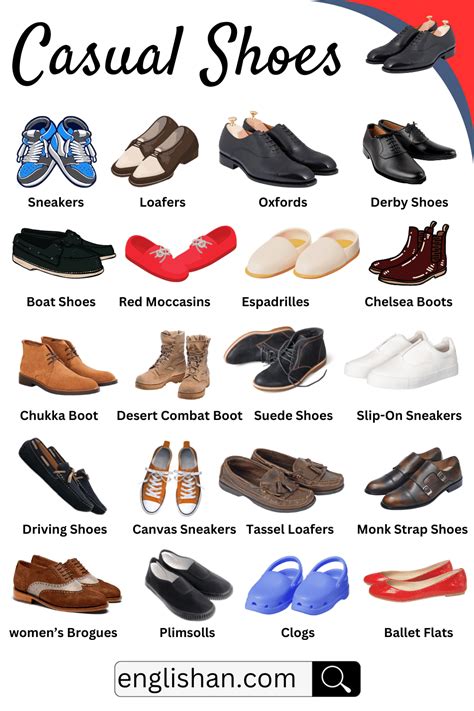 60 Types Of Shoes With Names And Pictures • Englishan