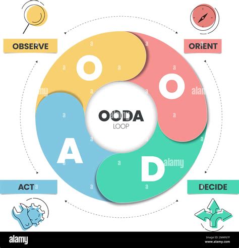 Ooda Loop Infographics Template Banner Vector With Icon Observer
