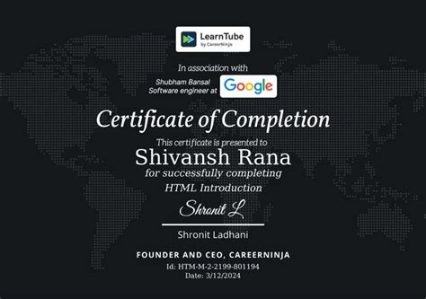 Shivansh Rana On Linkedin Im Thrilled To Inform You That Ive Successfully Completed The Html