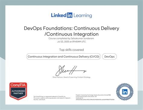 Just Finished The Course “devops Foundations Continuous Delivery Continuous Integration” By