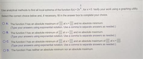 solved use analytical methods to find all local extrema of