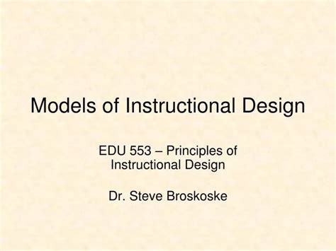 Ppt Models Of Instructional Design Powerpoint Presentation Free Download Id 2879388