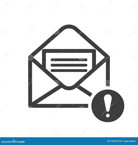 Envelope Icon With Exclamation Mark Envelope Icon And Alert Error Alarm Danger Symbol Stock
